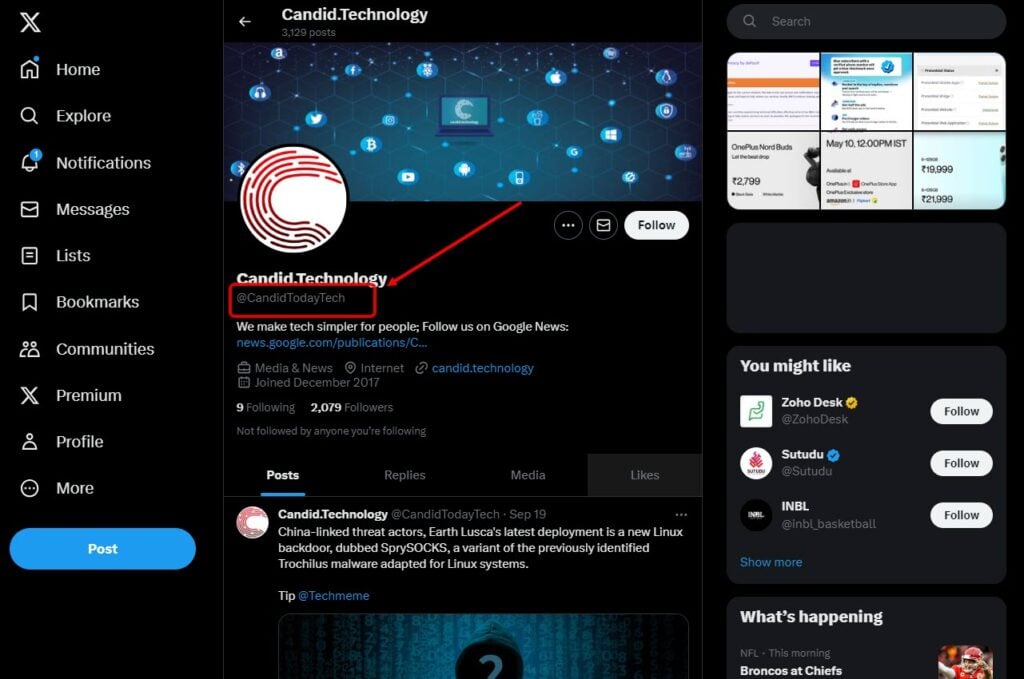 What is a Twitter handle?
