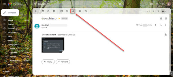 What is the meaning of the different symbols in Gmail?