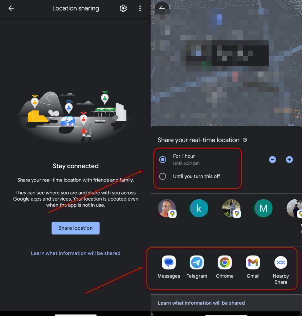 How to share your location on Android?