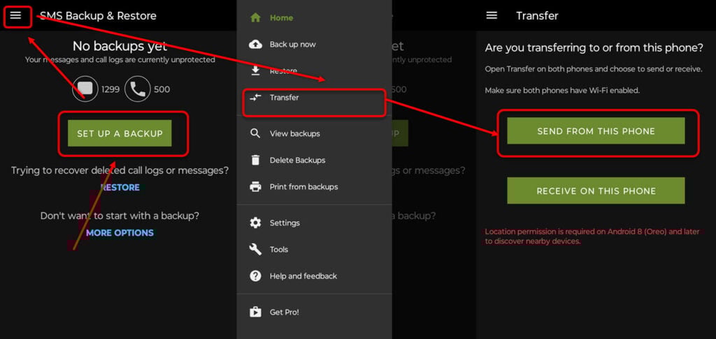 How to transfer text messages from Android to Android?