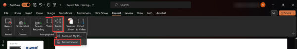 How to use the record tab in PowerPoint