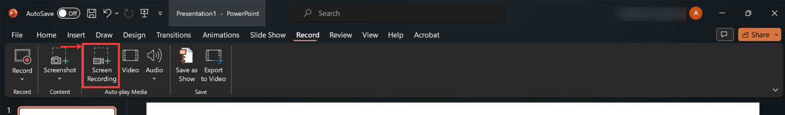 How to use the record tab in PowerPoint