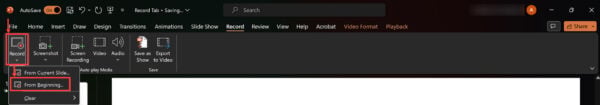 How to use the record tab in PowerPoint