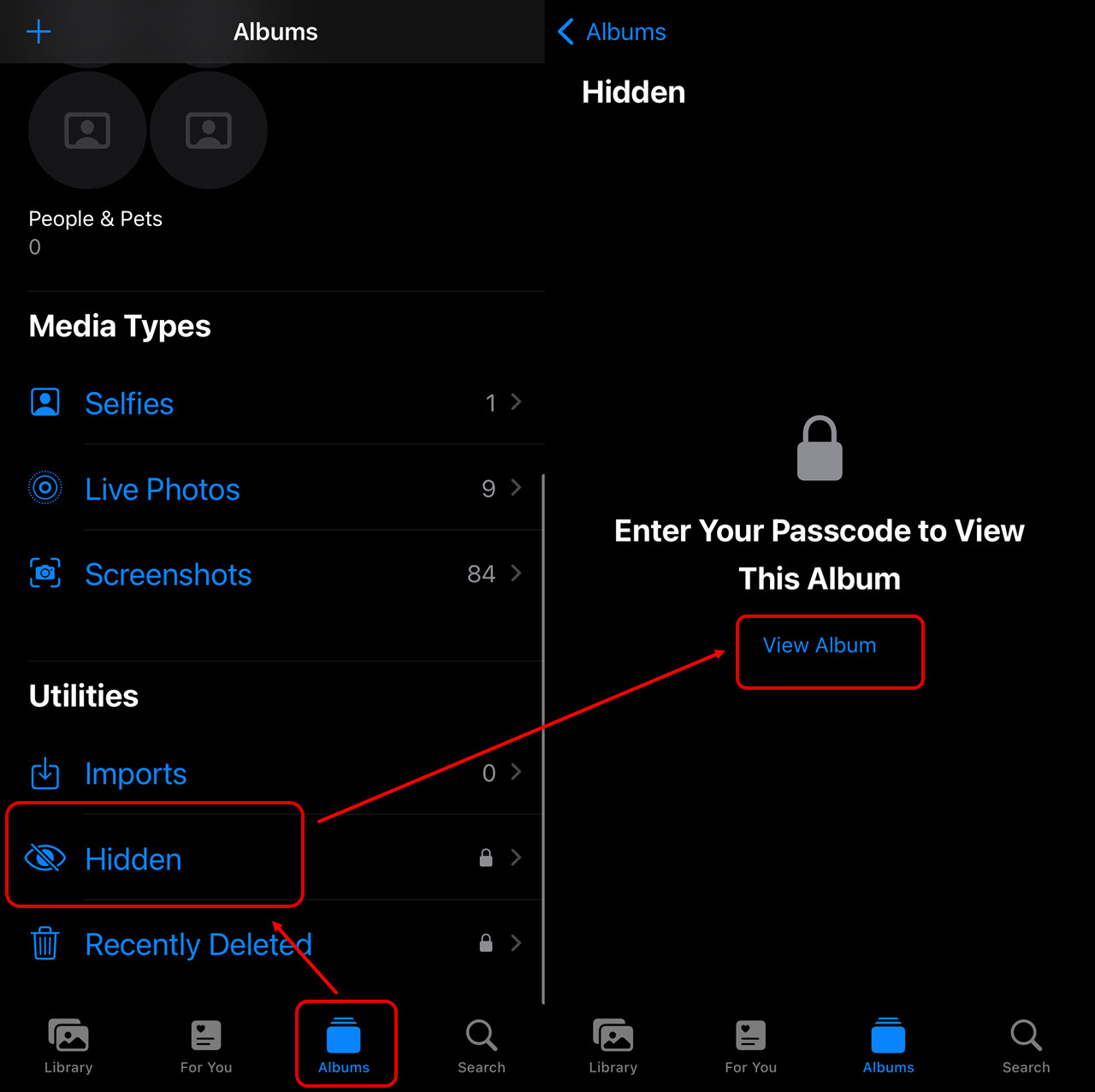 How to find hidden photos on iPhone?