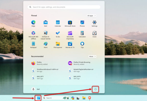 How to shut down Windows 11?