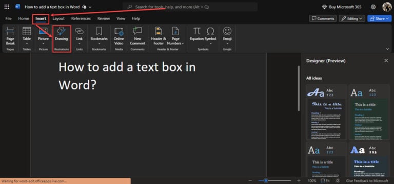 How to add a text box in Word?