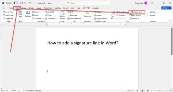 How To Add A Signature Line In Word