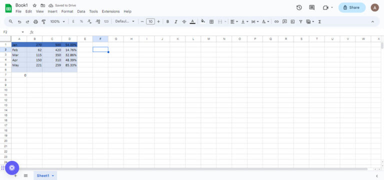 How to calculate percentages in Google Sheets?