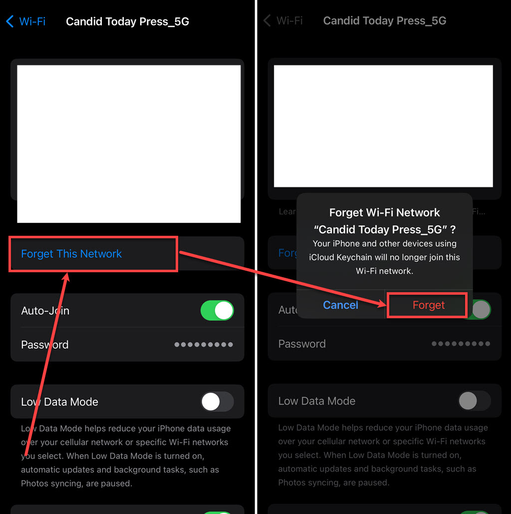How to change the WiFi password on iPhone?