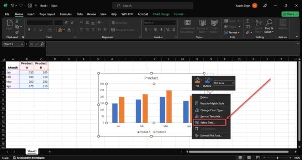 How to change the series name in Excel?
