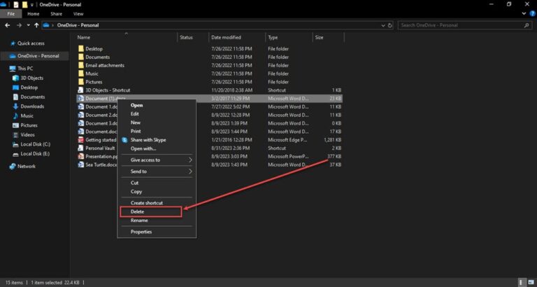 How to delete files in OneDrive?
