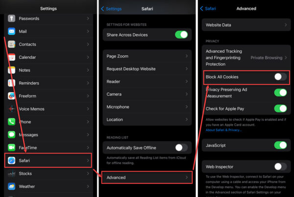 How to enable cookies on your iPhone?