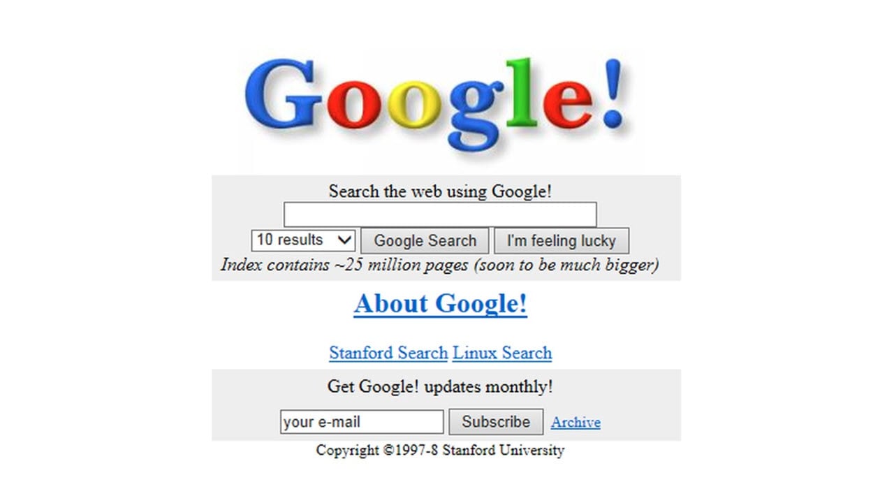 How did Google look when it launched in 1998?