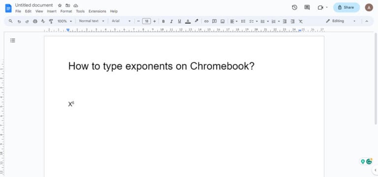 How to type exponents on Chromebook?