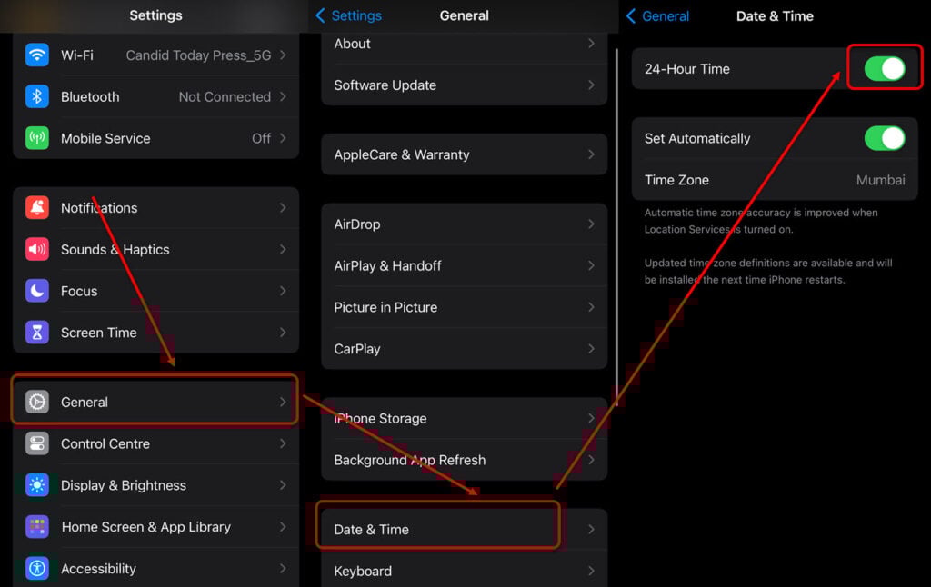 How to change WhatsApp's time to 12-hour format?