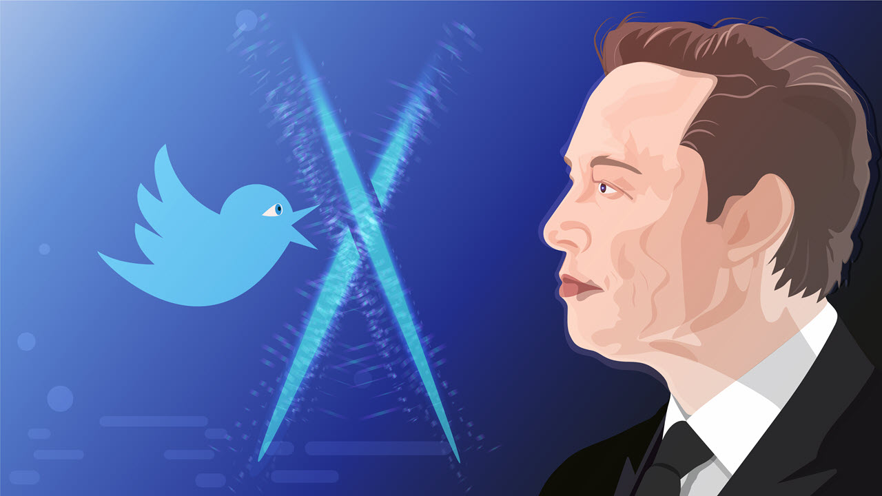 X-Twitter-Elon Musk-illustration-Klyona | Candid.Technology
