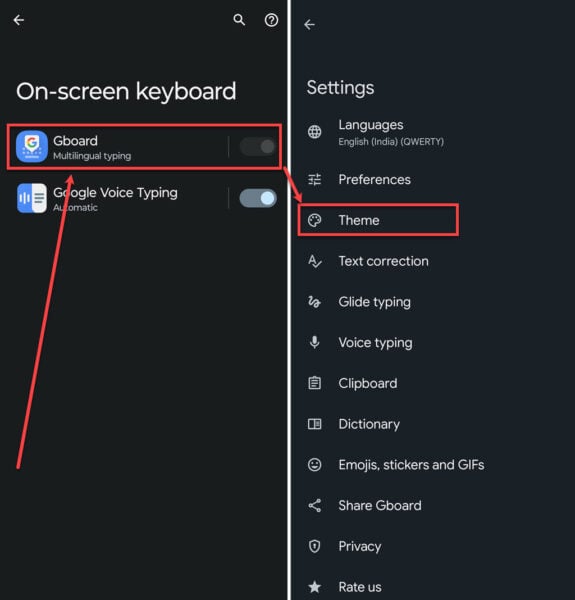 How to change WhatsApp keyboard theme?
