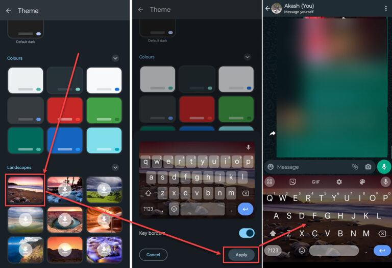 How to change WhatsApp keyboard theme?