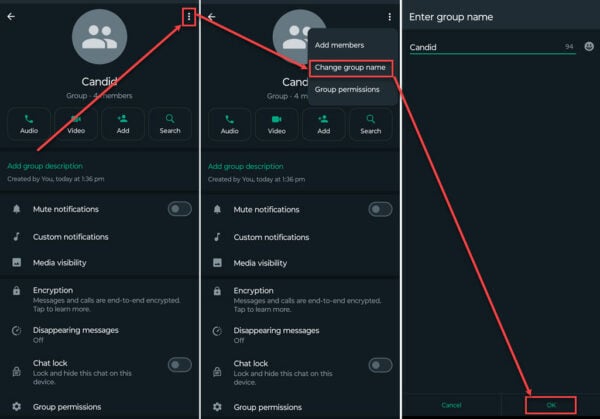 How to change the group name in Whatsapp?