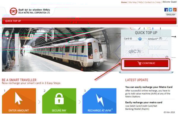 How to check the balance of the Delhi Metro card online?