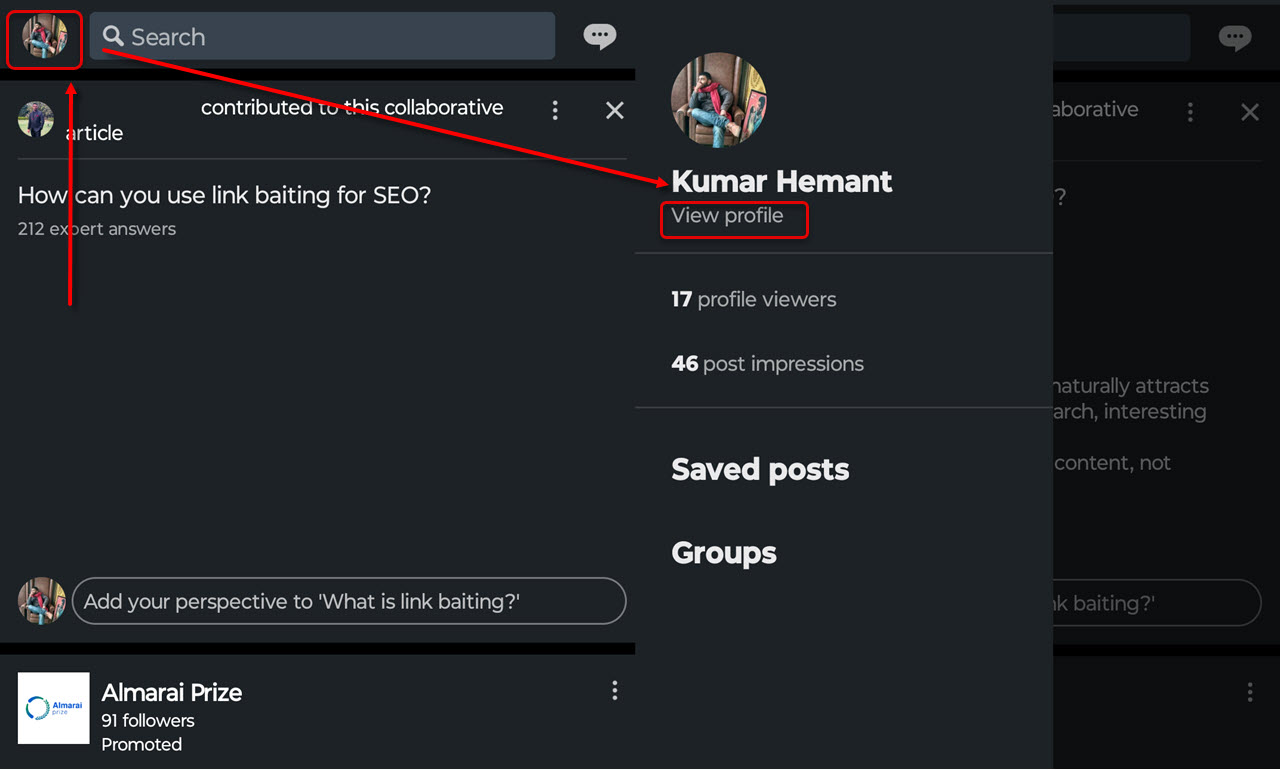 How to share a LinkedIn profile link?