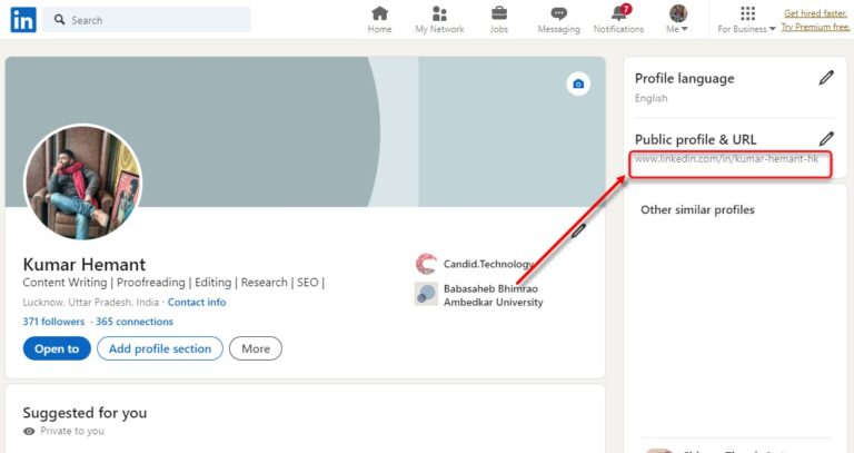 How to share a LinkedIn profile link?