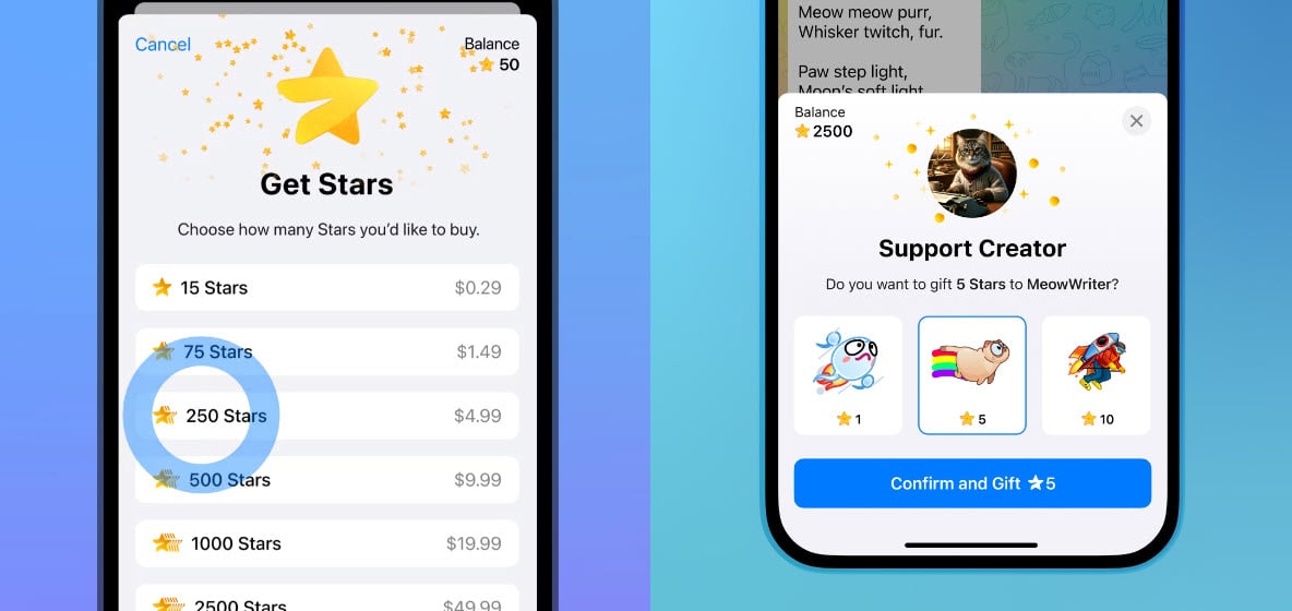 Telegram introduces Stars for in-app purchases to boost mini-apps