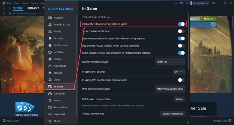 How to enable Steam Overlay?