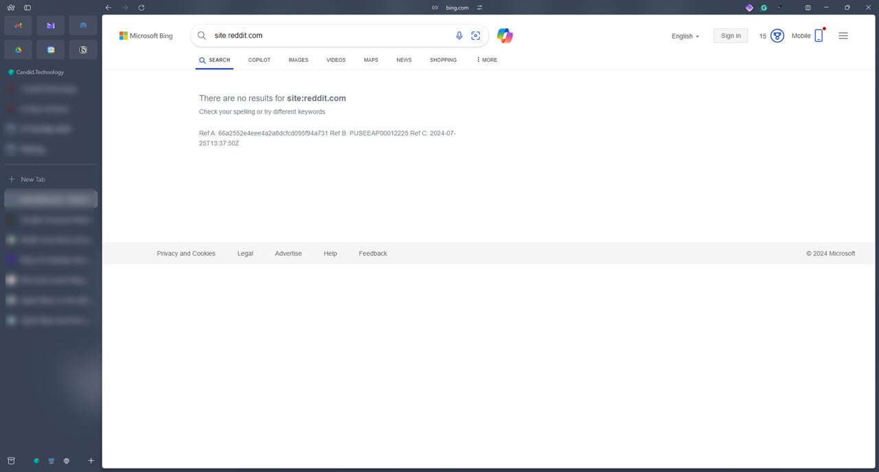 Reddit is blocking search engines that don't use Google's indexing
