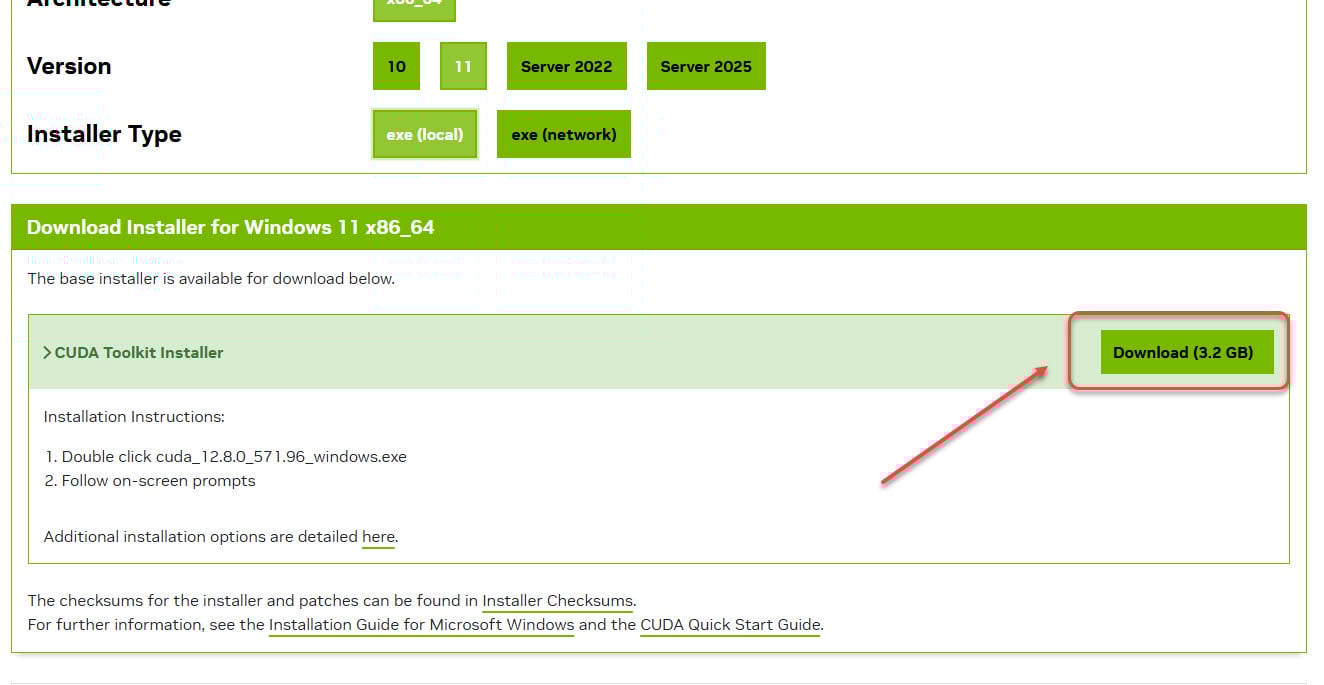 How to install CUDA on Windows 11?