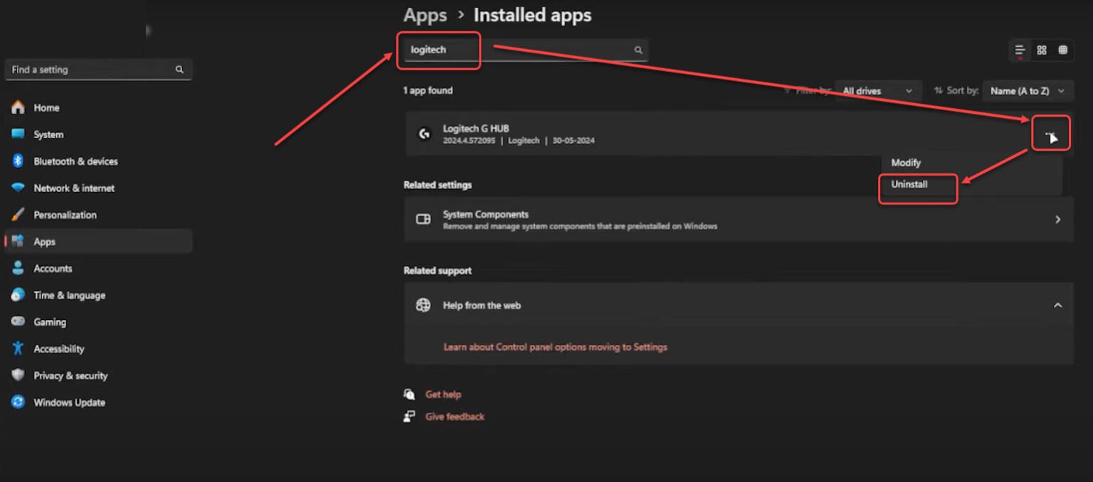 How to uninstall Logitech G Hub?
